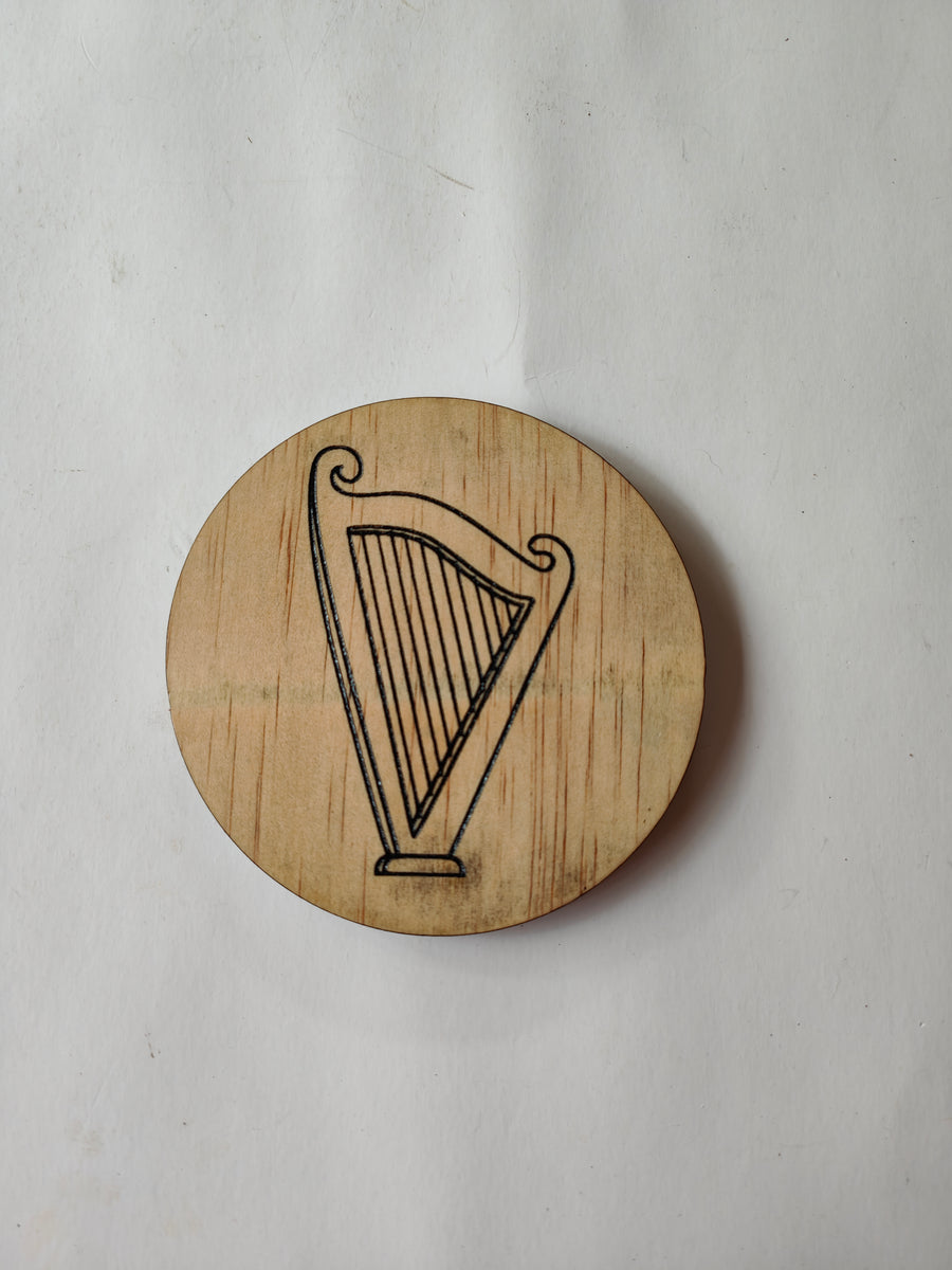 Irish harp wooden coaster – HMR Counselling Service